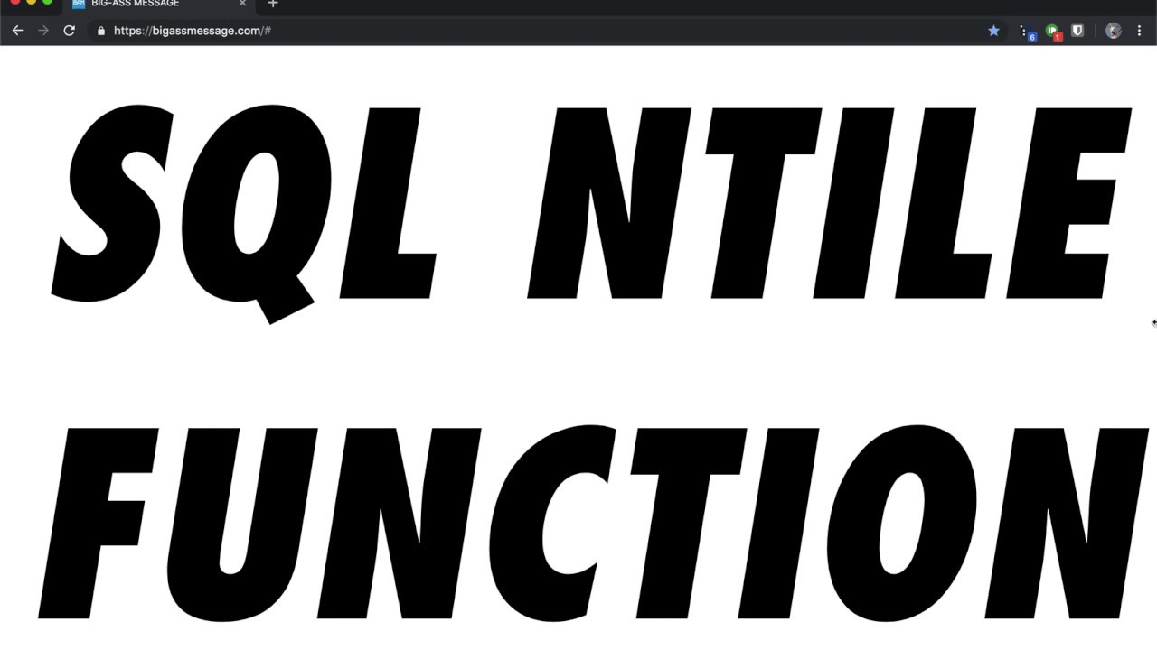 SQL NTILE Window Function