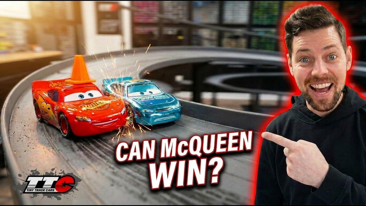 DISNEY CARS LIGHTNING MCQUEEN With Cone races in PISTON CUP… This Got Intense