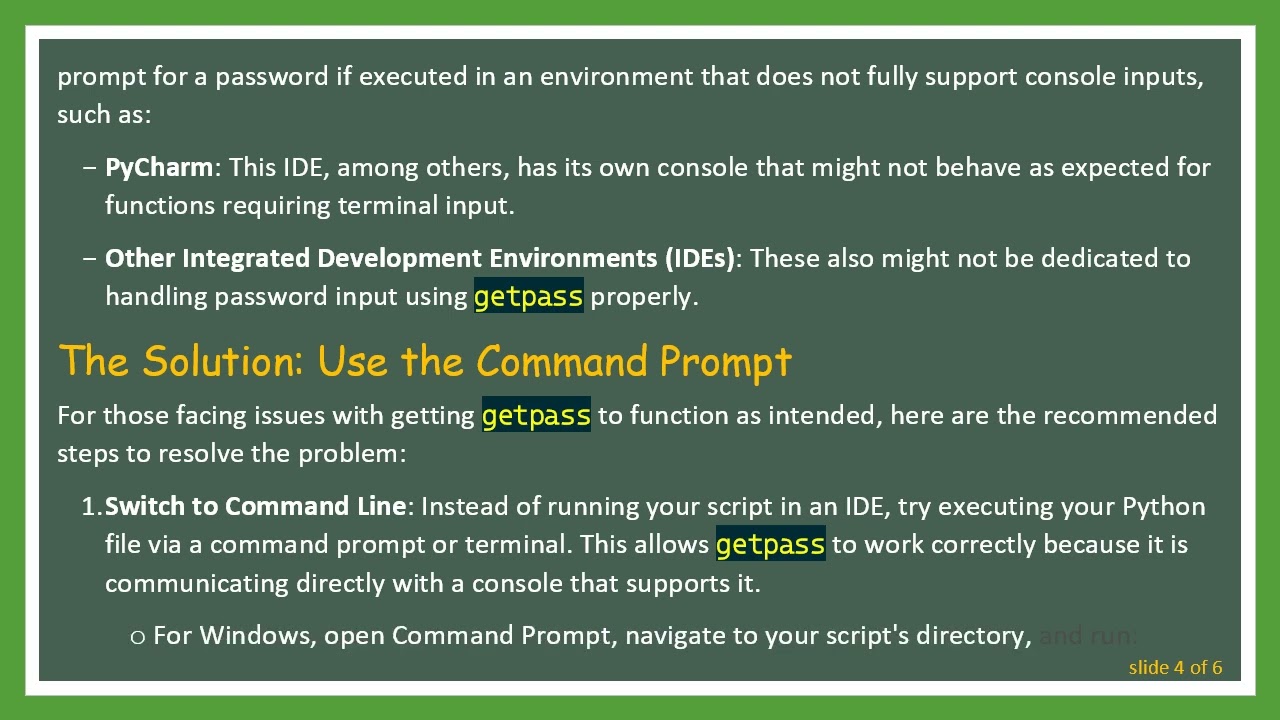 Resolving Issues with getpass in Python
