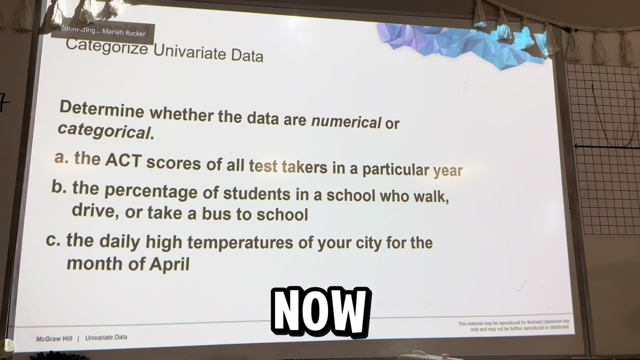 Algebra 1 Module 11 Lesson 1 Univariate Data