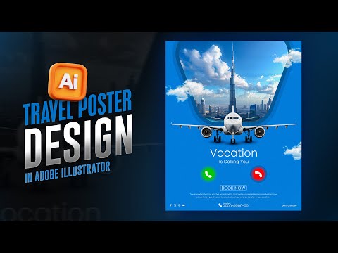 Modern Travel Poster Design in Adobe Illustrator I Illustrator Tutorial I Creative Travel Poster