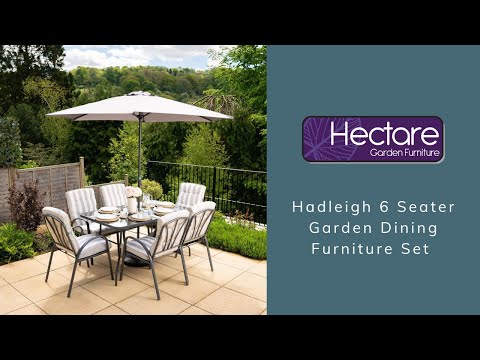 Hadleigh 6 Seater Garden Dining Furniture Set In Grey | By Hectare