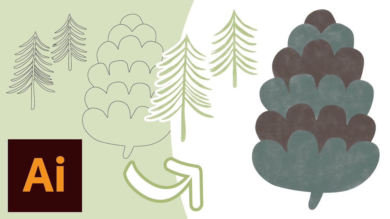 A Pinecone Illustration / Vector Painting in Adobe Illustrator / Speed Painting / Time Lapse