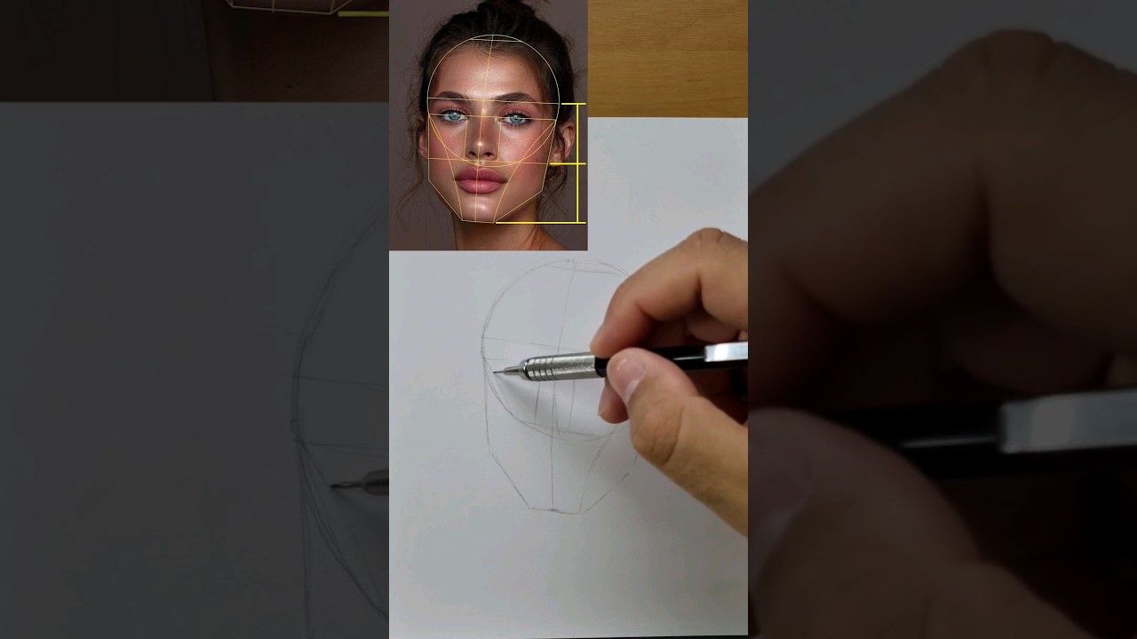 Como desenhar rosto método loomis ✍🏻 #tutorialdesenho #drawingtutorial #metodoloomis #loomismethod