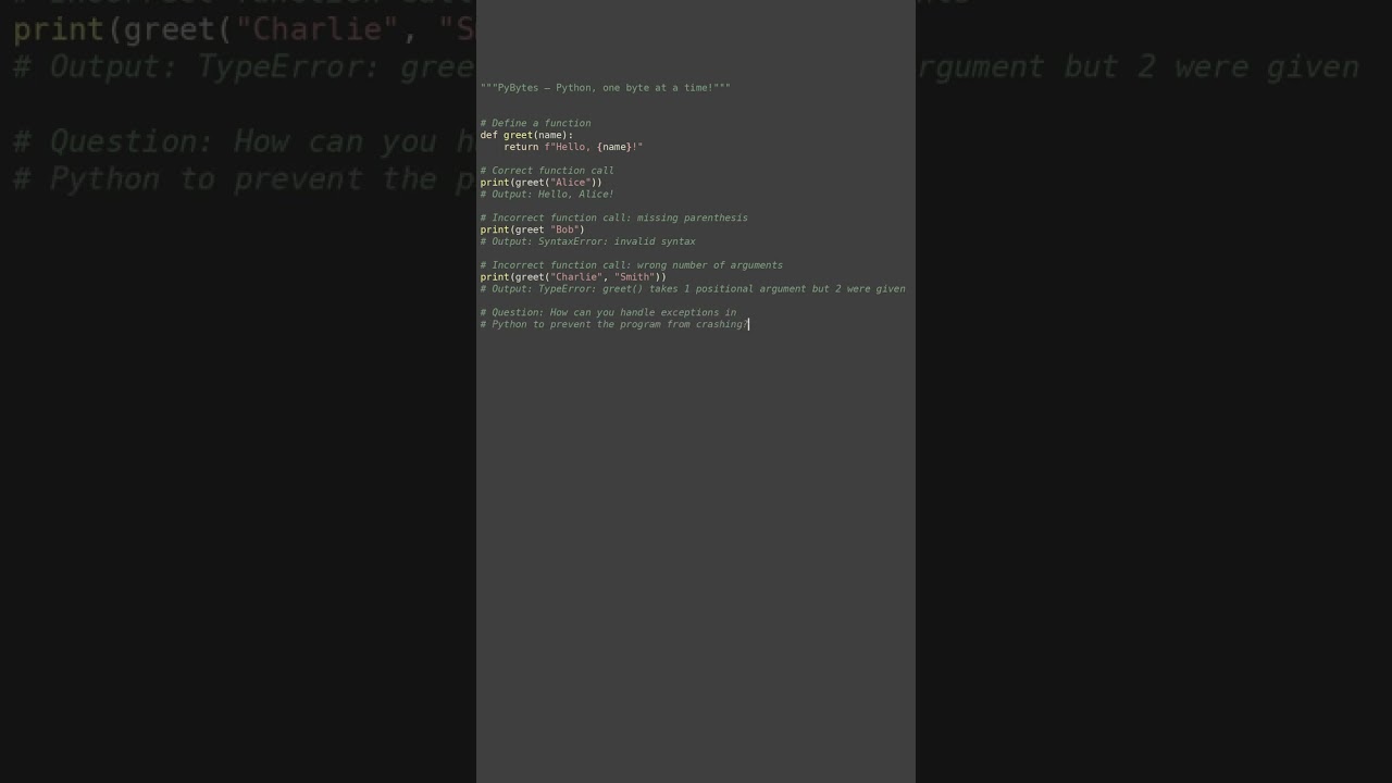 function call error #python #showcase