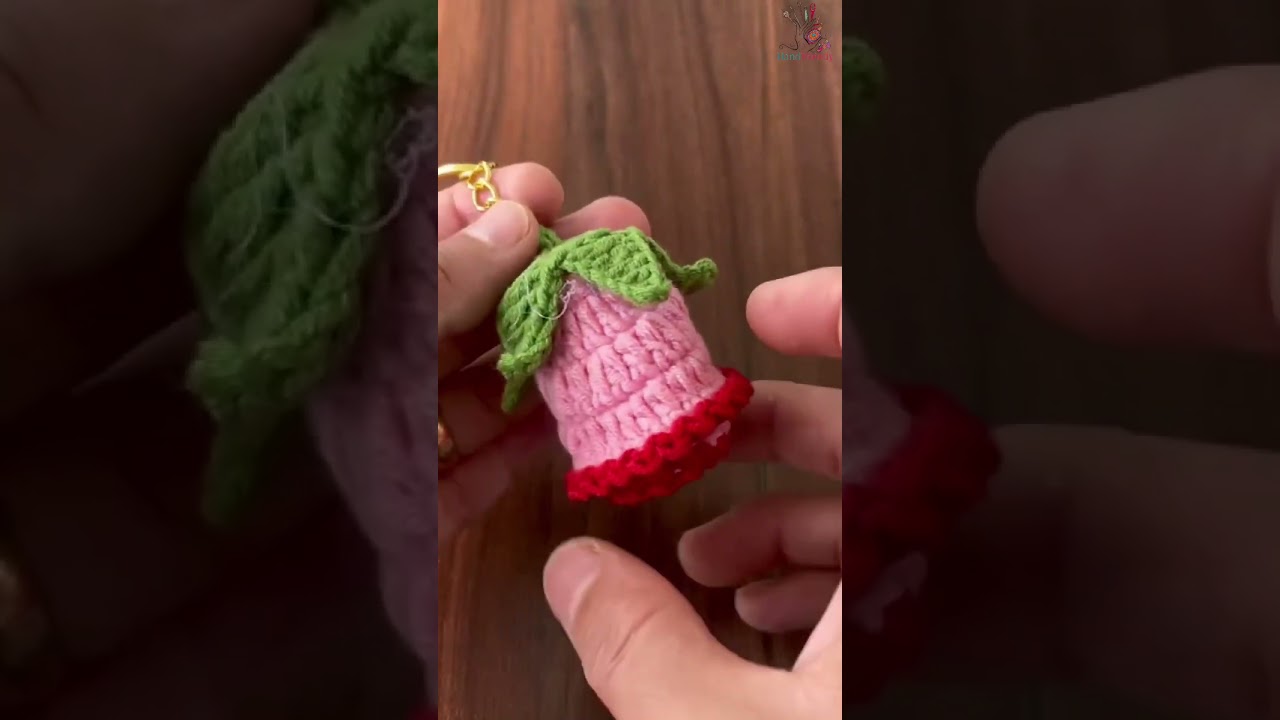 Crochet Rose Keychain Pattern, Simple 3D Flower Tutorial for Unique Bag Charms  #crochetpattern