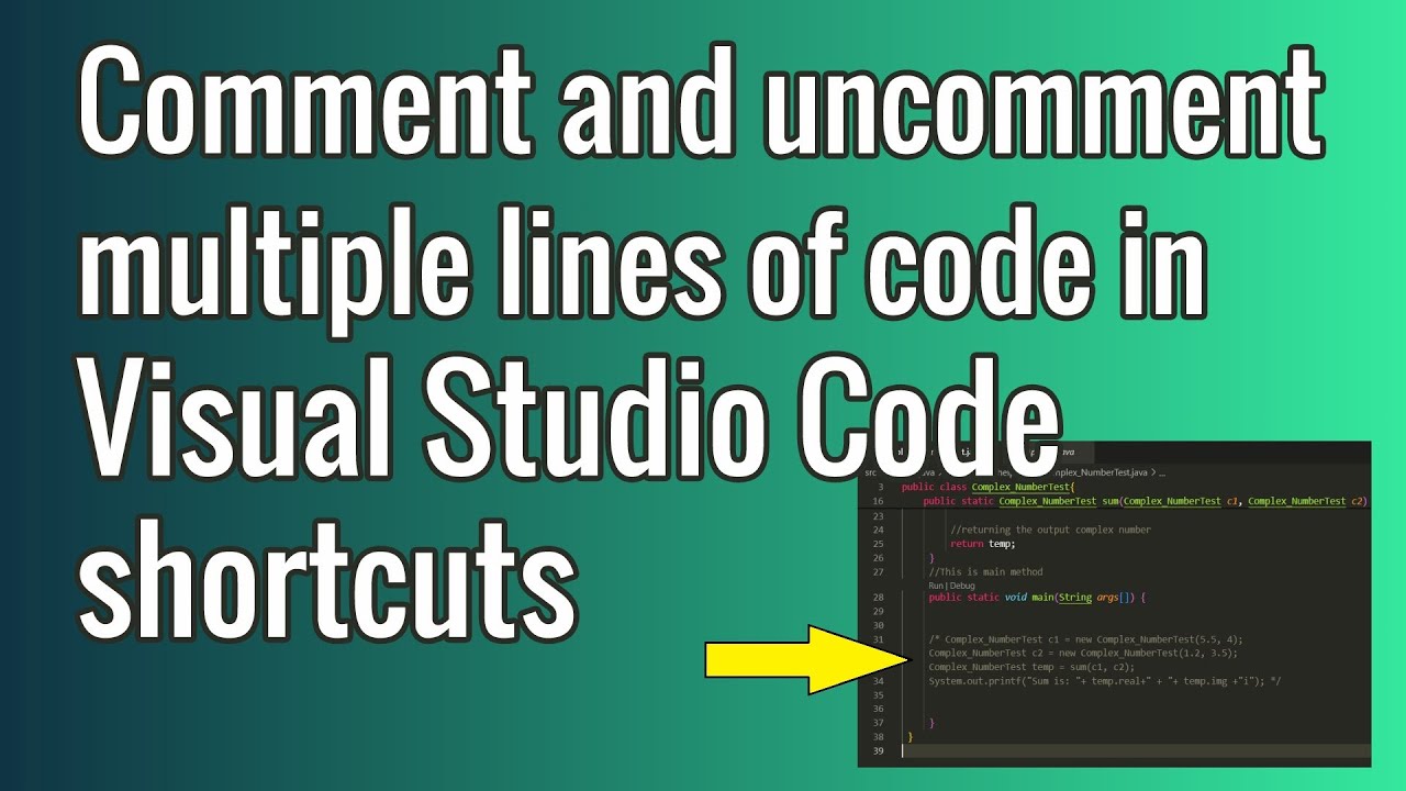 Comment and uncomment multiple lines of code in Visual Studio Code || Tutorial for Beginners