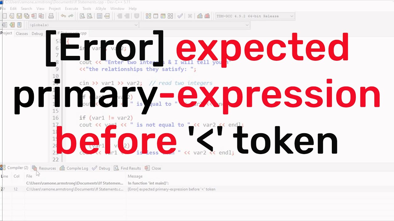 C++ If Statements | Logic | Syntax Error | [Error] expected primary-expression before  token