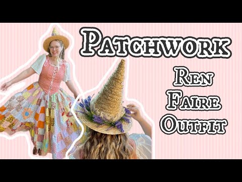 Easy No Sew Straw Witch Hat and Midnight Corset Making -Patchwork Renaissance Faire Outfit