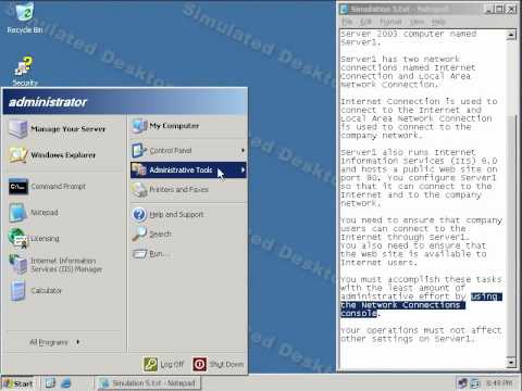 70-291 - Configure ICS (Internet Connection Sharing)