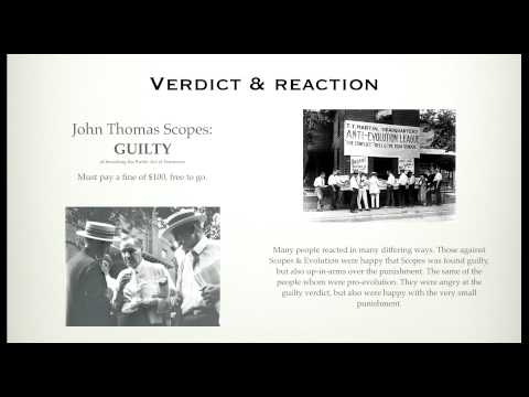 A Brief Overview of The Scopes Monkey Trial, and It's People.