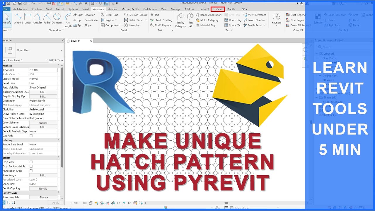 Create Custom Hatch Pattern in Revit Using pyRevit | BIM Automation Tutorial