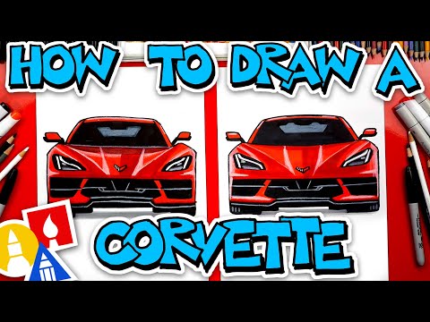 How To Draw A Corvette C8 2020 (Front View)