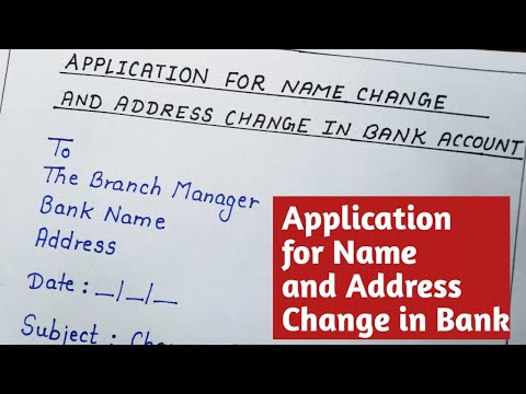 Application to Bank Manager For Name and Address Change |Application for Name Change in Bank Account
