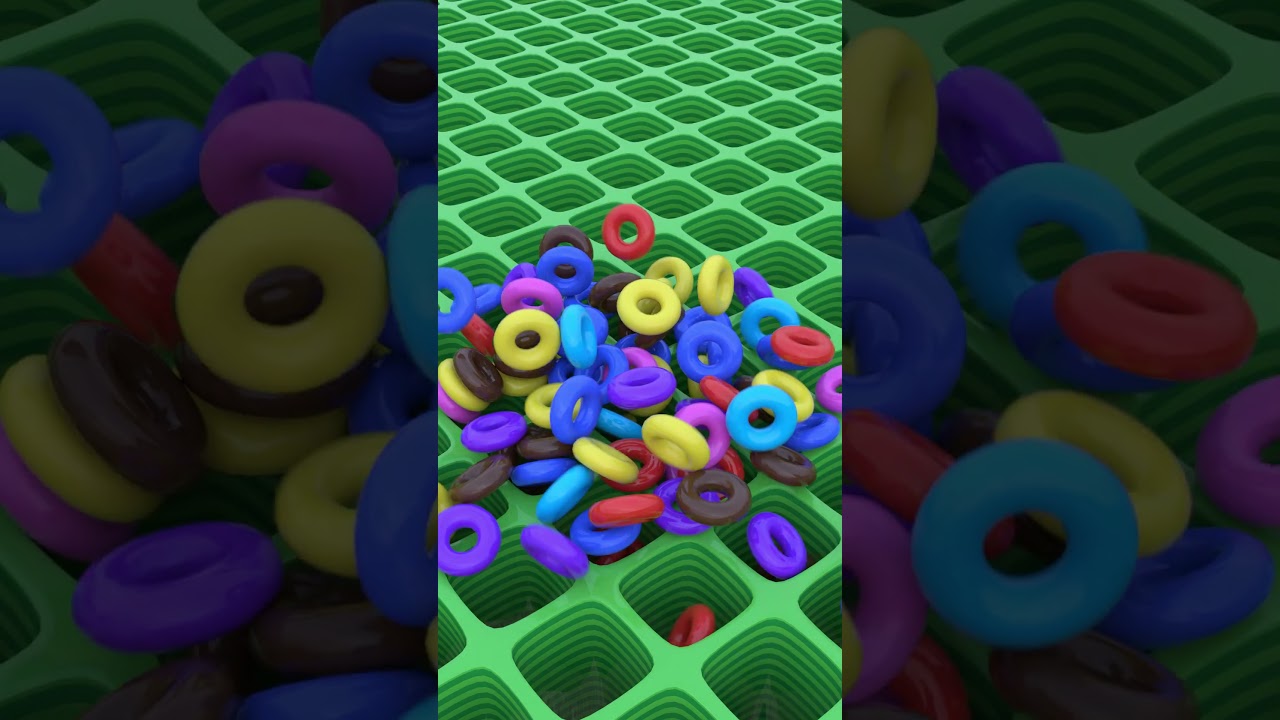 Into The Grid Donut Drop #donuts #blender #animation #satisfying