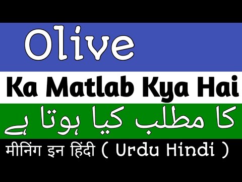 Olive Meaning In Urdu | Meaning Of Olive | Olive Ka Matlab Kya Hai | Olive Ka Meaning Kya Hai