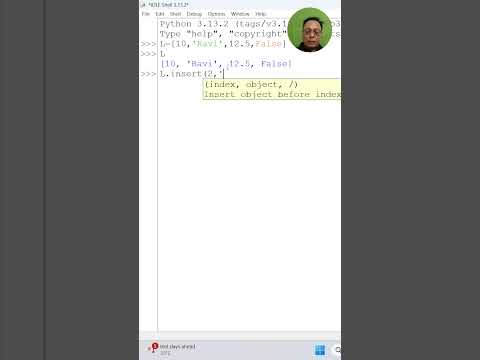 insert function in Python List | CBSE #gegagra #gegagraindia #education #techiekrish #ai