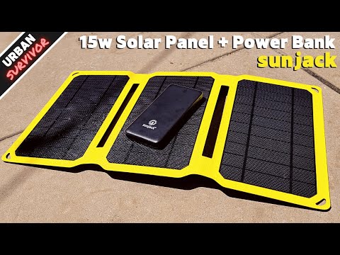 Testing a Compact Folding Portable Solar Panel(sunjack 15w Solar Panel ☀️ + 10,000 mAh Power Bank 🔋)