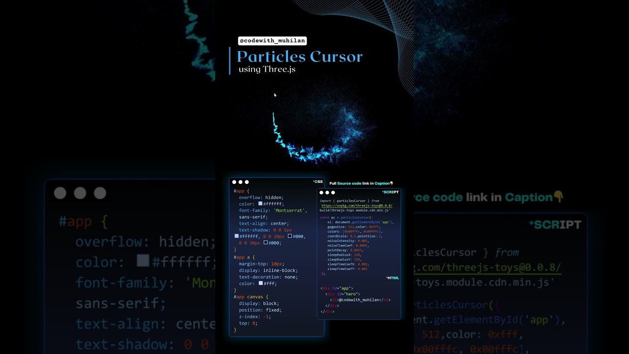 Magic Cursor using Three.js #codewith_muhilan #css #coding27