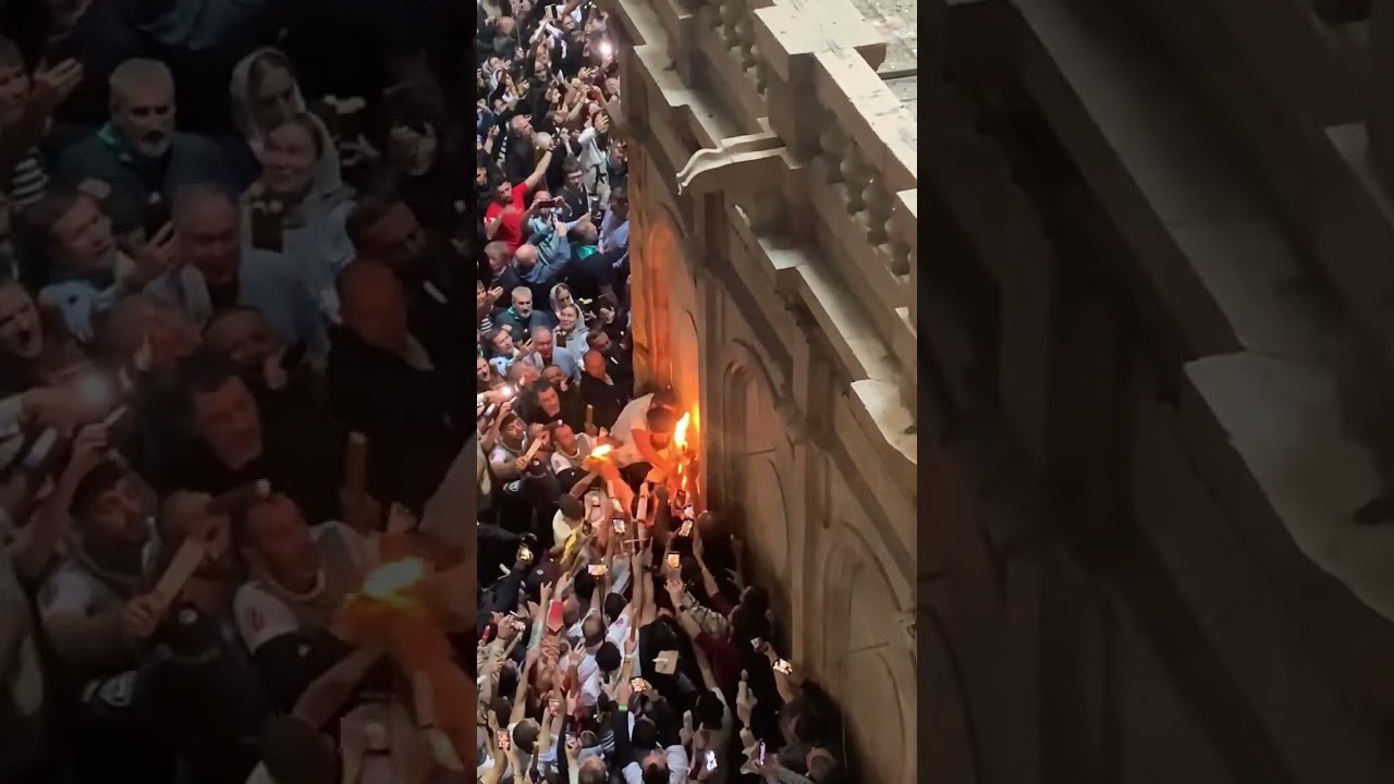 The Holy Fire ritual at the Church of the Holy Sepulchre in Old City Jerusalem. 🇮🇱✝️ #holyfire