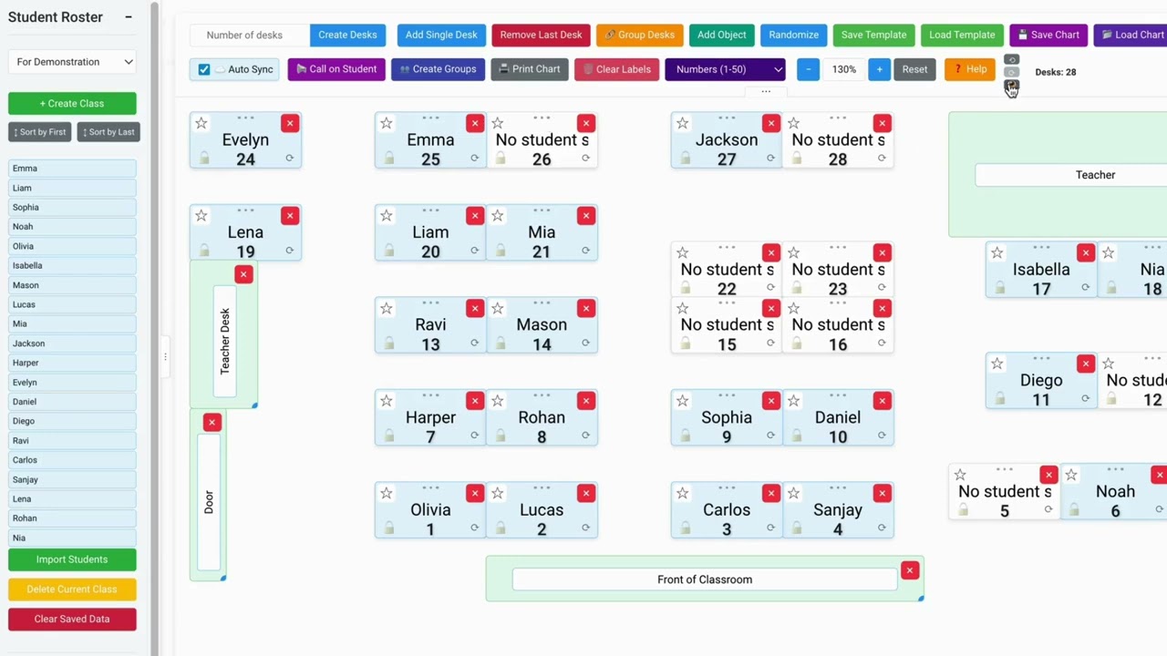 seating chart demo