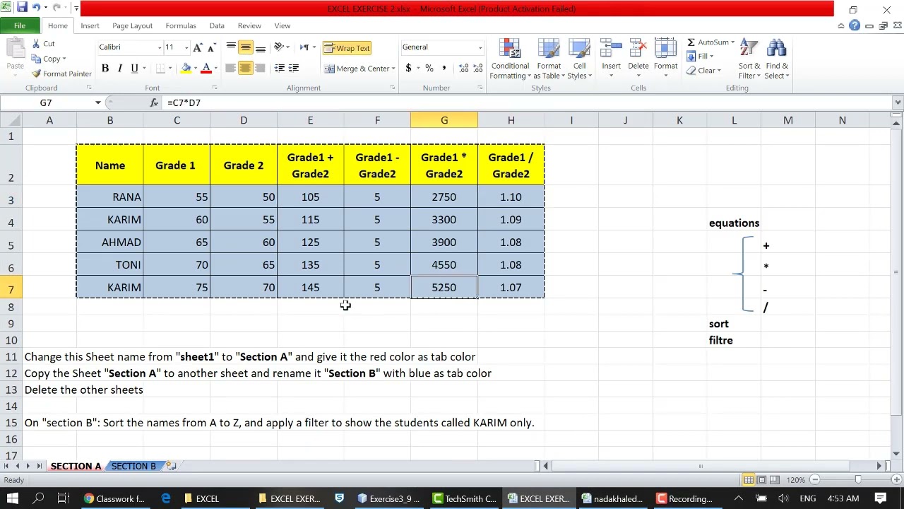 EXCEL EXERCISE 2