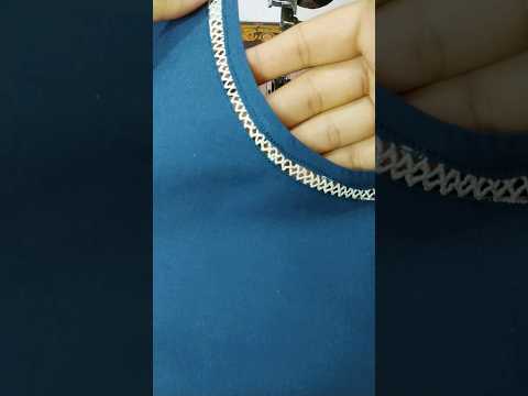 Sewing Tips And Tricks For Joint Lace Attach On Boat Neck Design #shorts #shortsfeed #sewinghacks