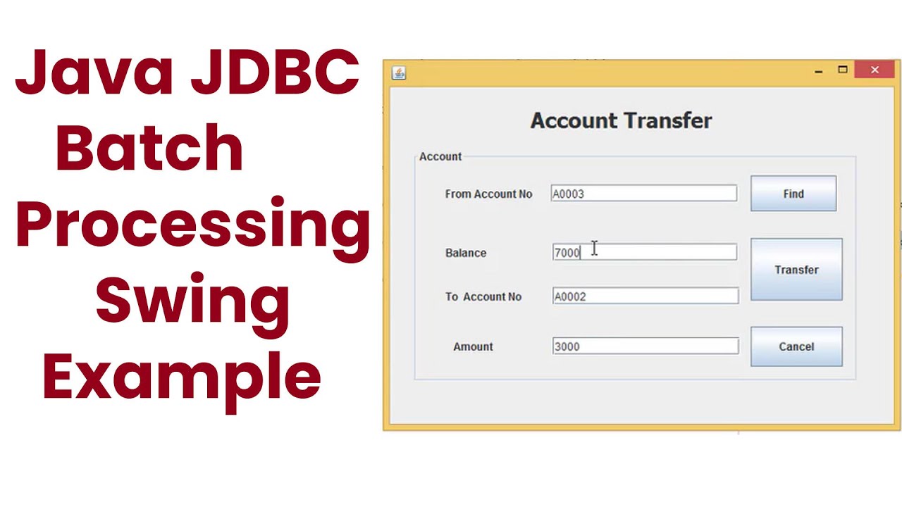 Java JDBC - Batch Processing Gui Example