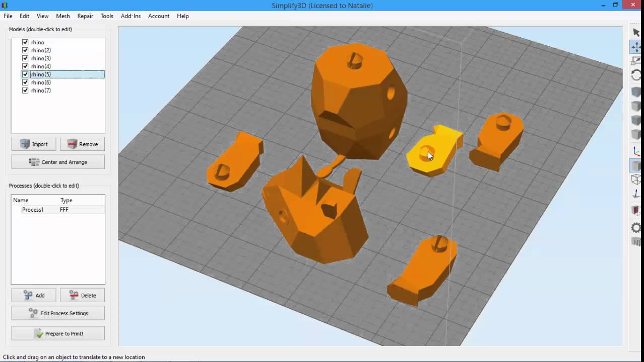 Splitting and Aligning Models | Simplify3D
