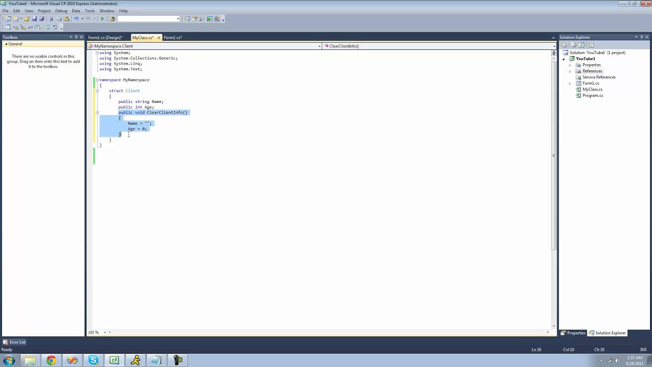 C# Beginners Tutorial - 28 - Structs