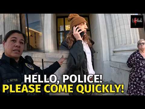 Karen Calls Cops — Entitled Officers Overreact to Sidewalk Filming
