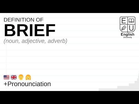 BRIEF meaning, definition & pronunciation | What is BRIEF? | How to say BRIEF