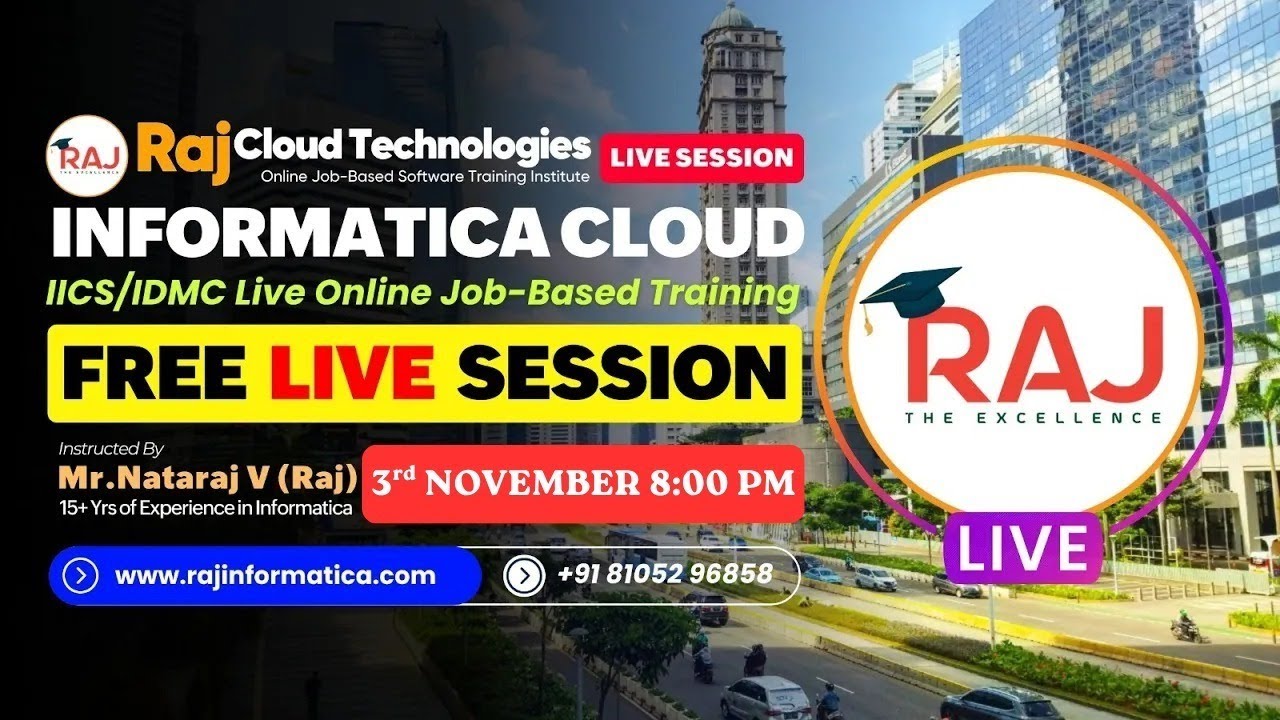 Informatica IICS-IDMC(Informatica Data Management cloud) Free Live  Session Batch-15 By Raj Cloud