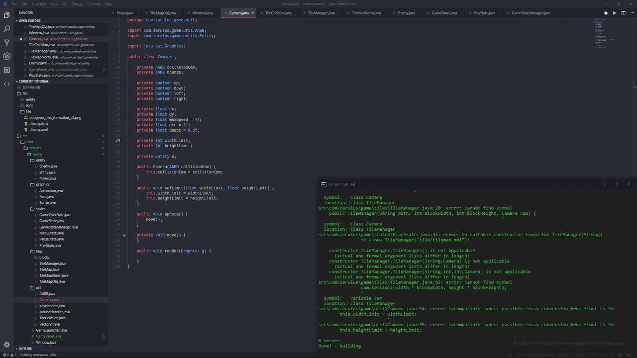 Java 2D Game Programming Episode 24 Camera