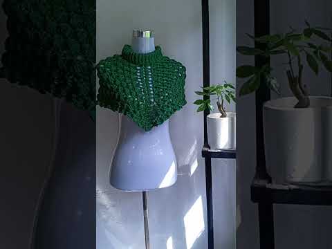 Green Crochet Poncho