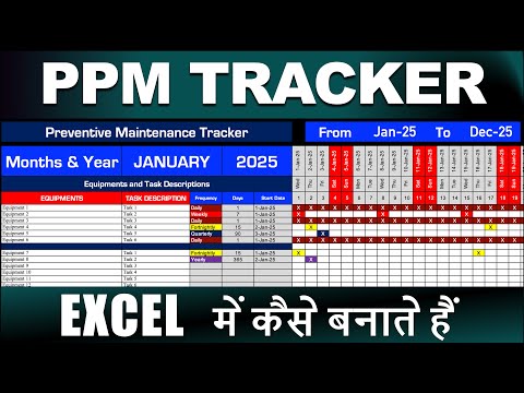 Preventive Maintenance Tracker in Excel / PPM / Excel