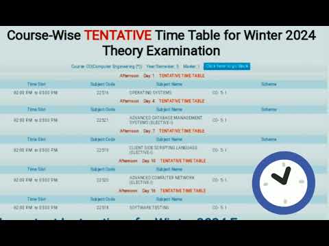 Tentative Timetable for Computer Engineering Students of MSBTE..