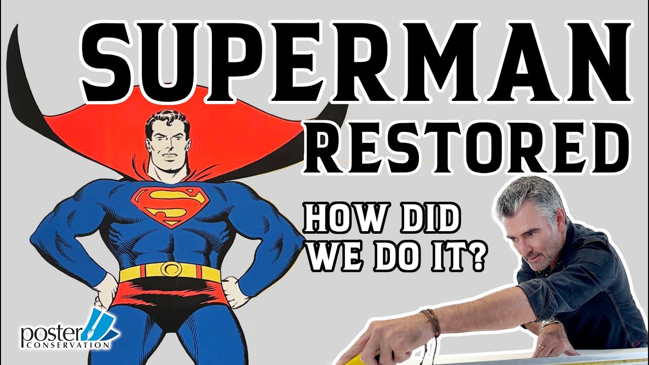 1968 Superman Vintage Poster Restoration. Palisades Park New Jersey #superman #posterconservation