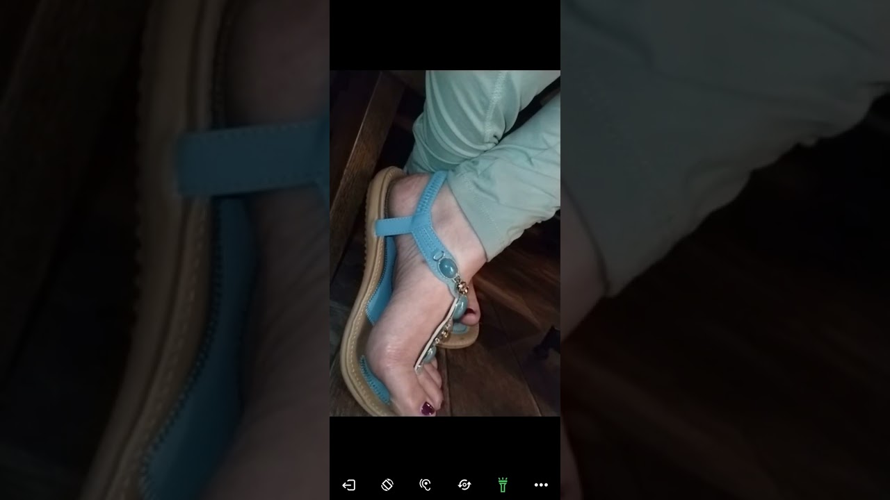 Candid Feet Under Table with Flash