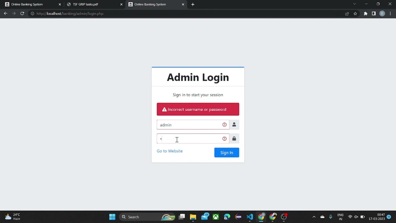 Basic Banking System | Sparks Foundation Internship Project