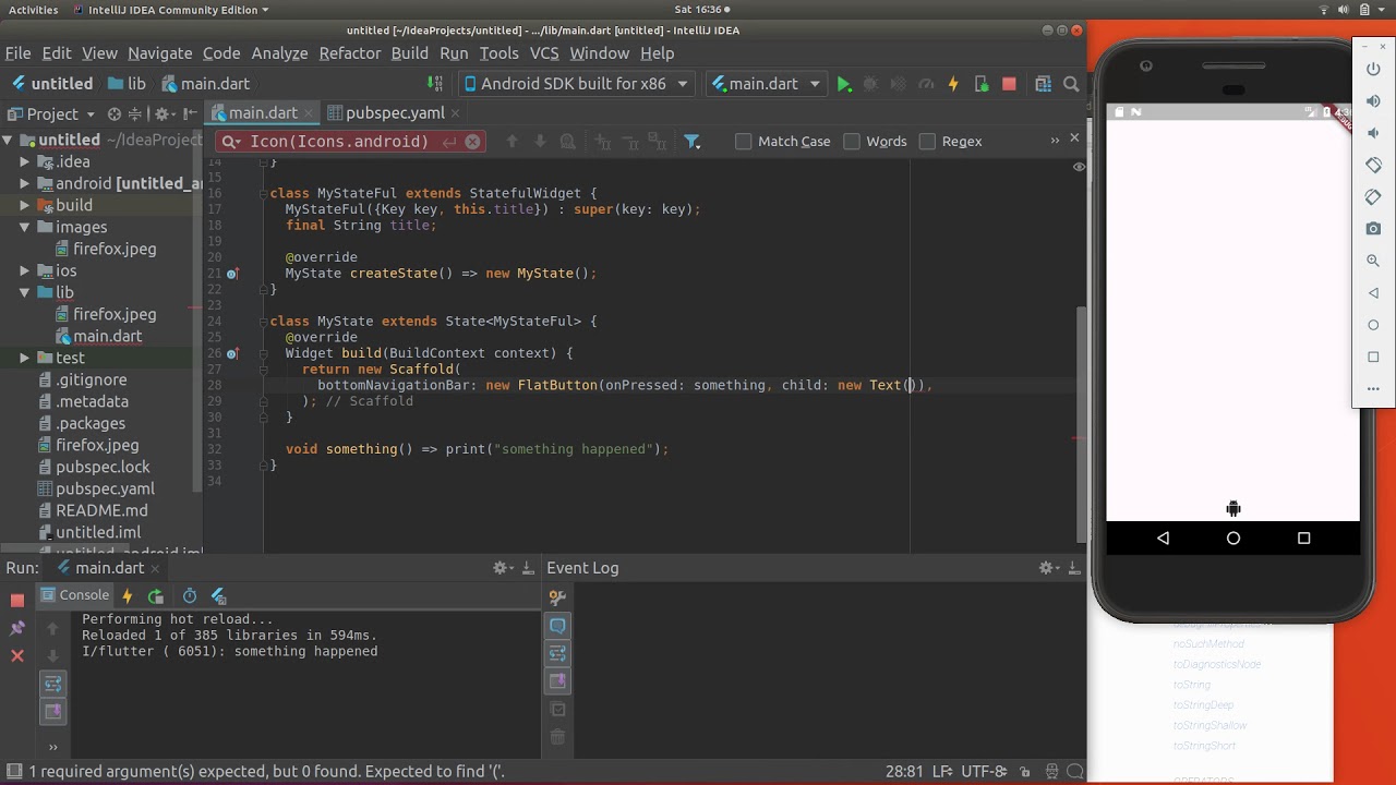 Beginning Flutter:  16 Flatbutton