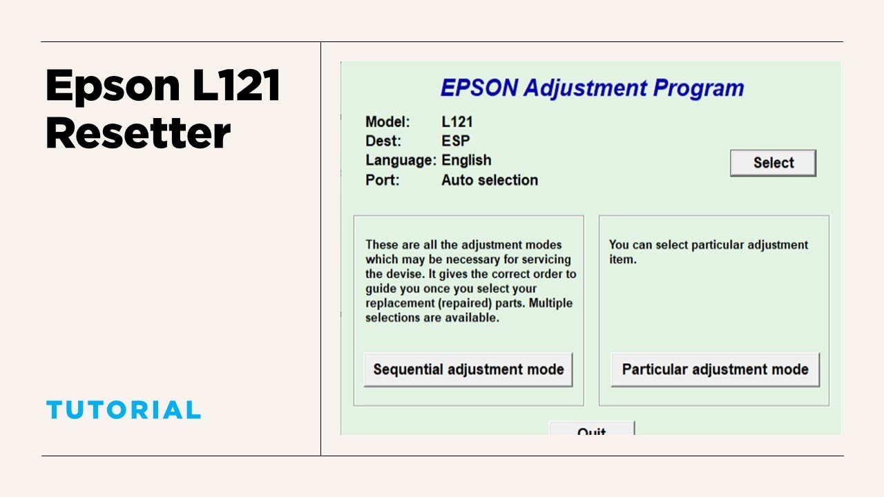 How to Reset Epson L121 Printer Using Resetter Adjustment Program