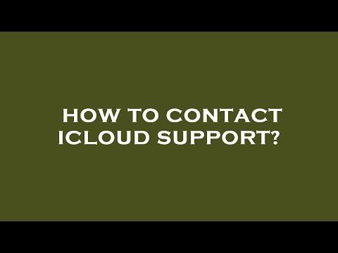 How to contact icloud support?