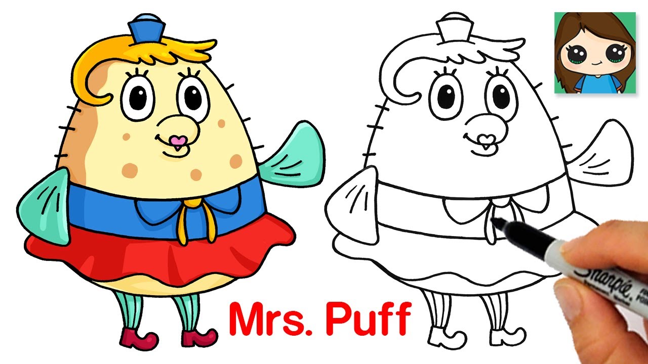 How to Draw Mrs. Puff 🐡SpongeBob SquarePants