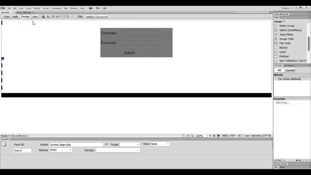 Program Login Sederhana tanpa database dengan bahasa pemrograman PHP