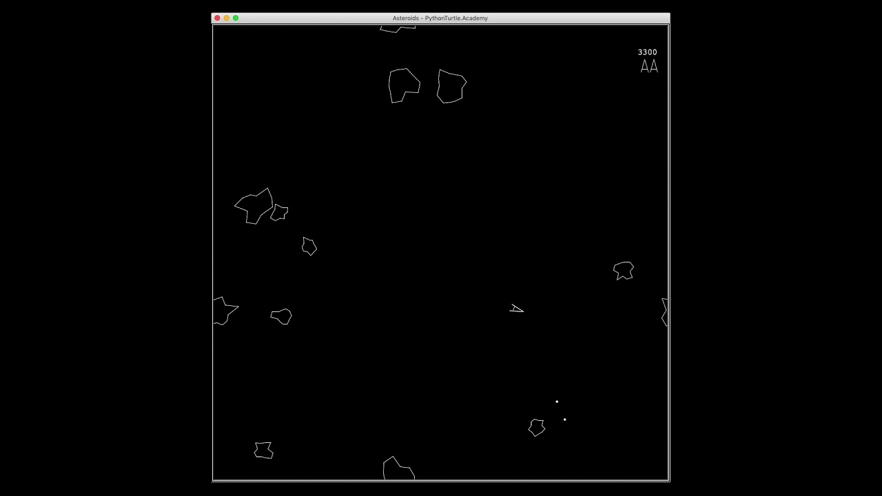 Developing Asteroids Game with Python Turtle