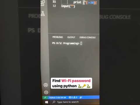 Python using wifi password hack #python password hack #hacker #coding Python programming
