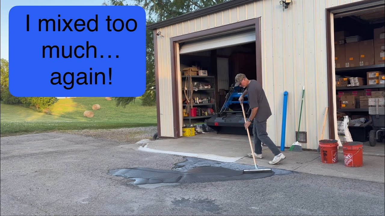 Fixing alligator cracking and low spots using Rapidset Asphalt Resurfacer CCH 0037