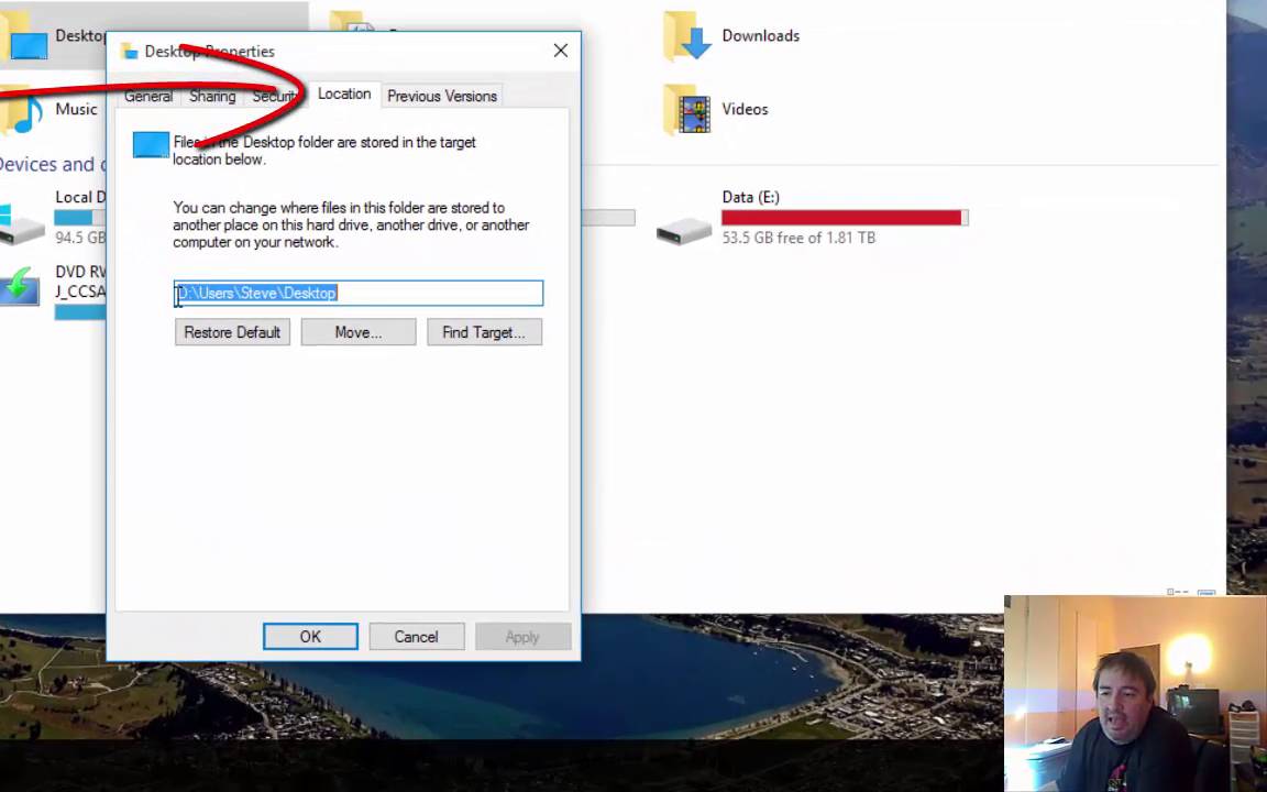 Moving User Profile Folders in Windows 10