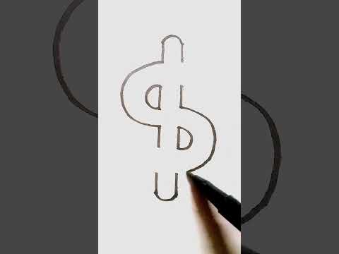 Easy to draw DOLLAR 💲💰 sign... #short #drawing #youtubeshorts #dollar
